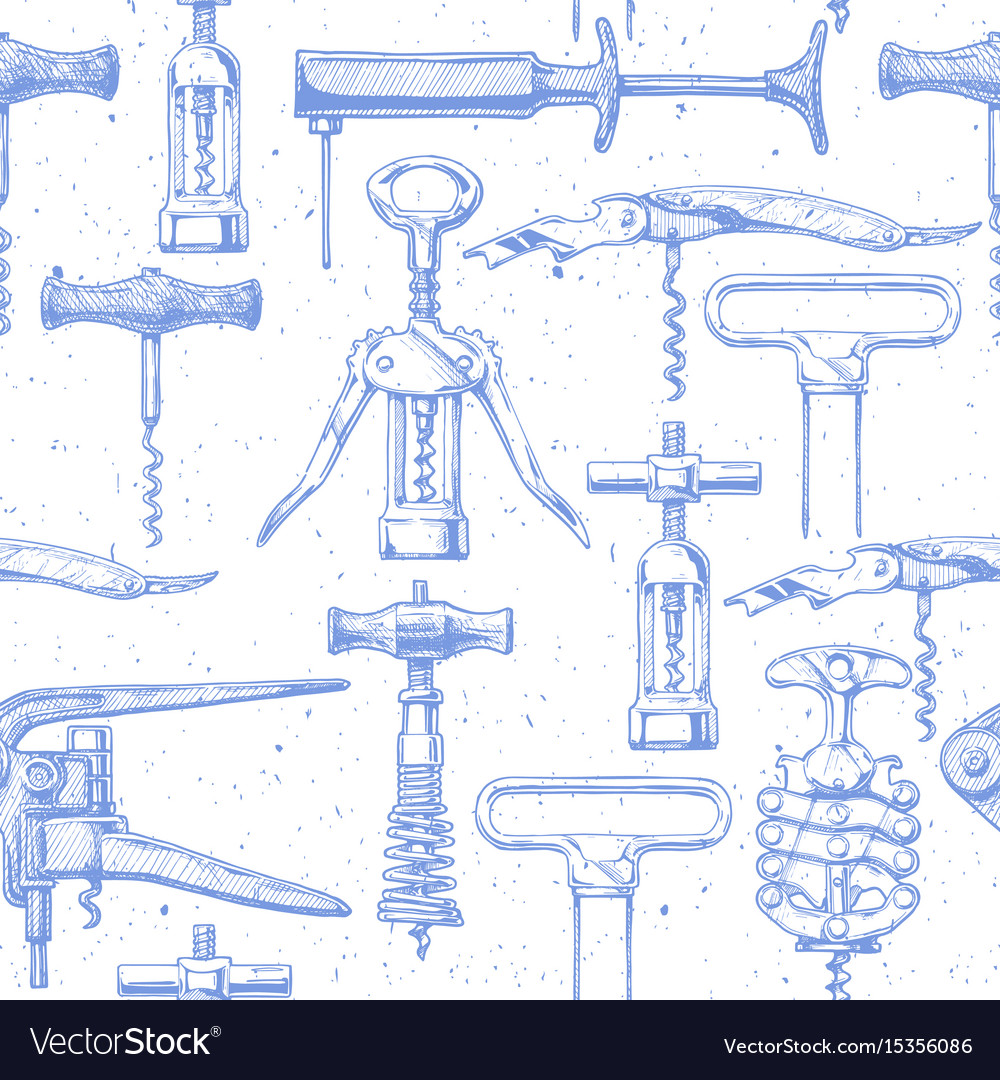 Seamless pattern with different corkscrews Vector Image