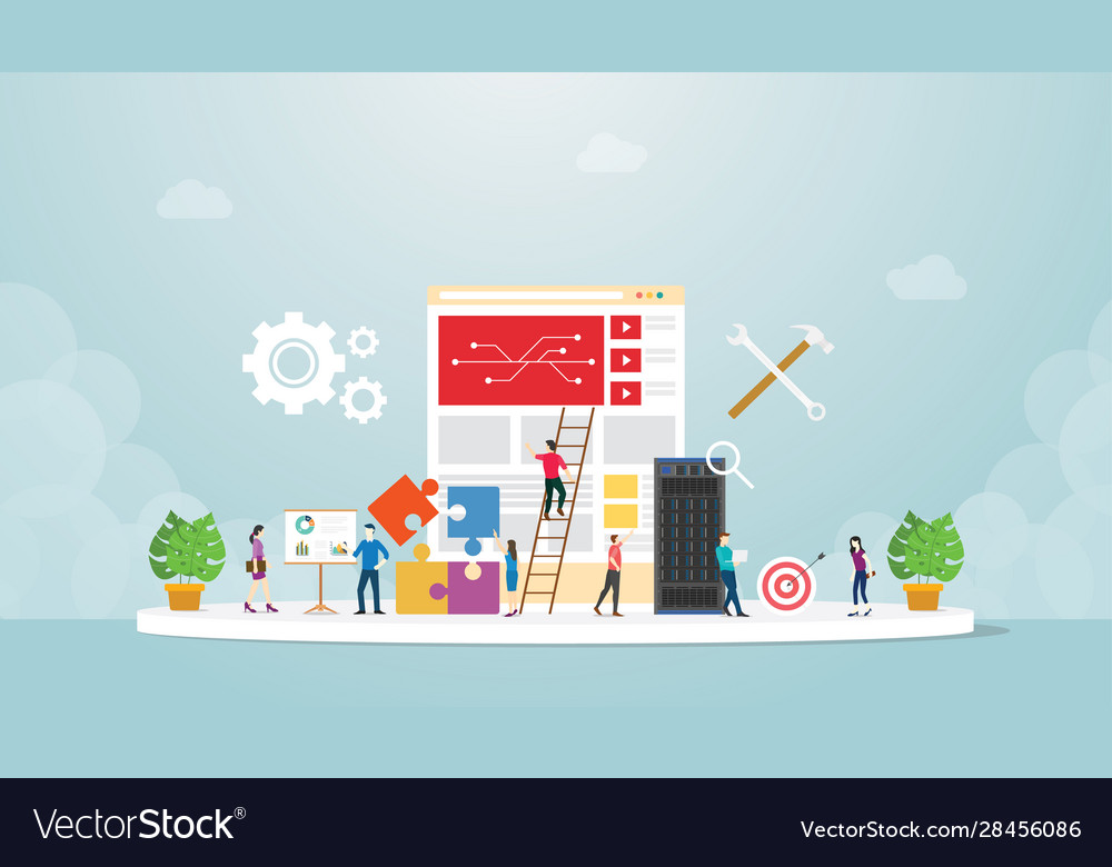 System integration information technology Vector Image