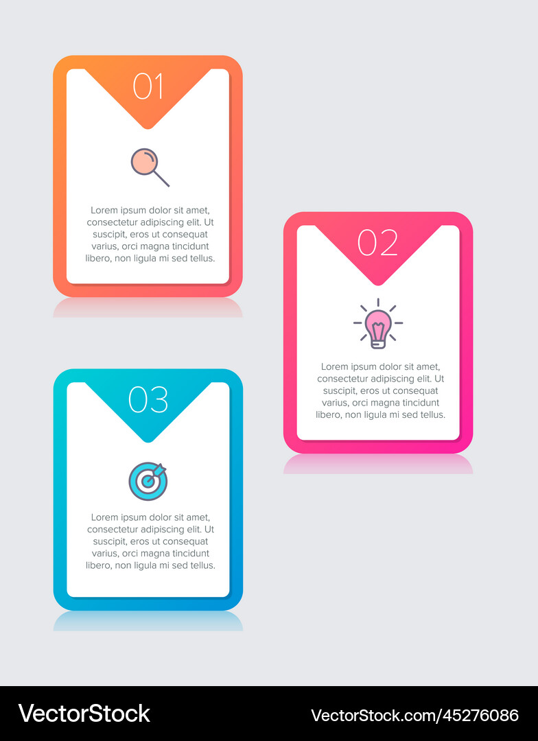 Vertical infographic design with icons and 3 Vector Image