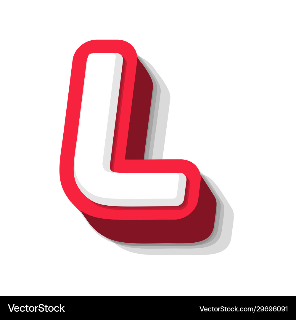 3d bold funny letter l heavy type for modern Vector Image