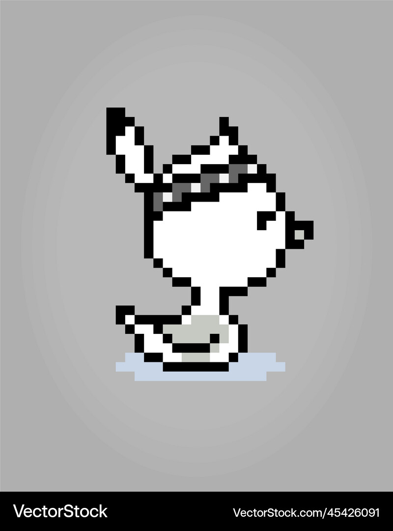 8-bit pixels the duck are swimming Royalty Free Vector Image