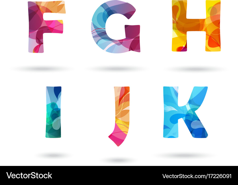 Abstract colorful capital letters set Royalty Free Vector