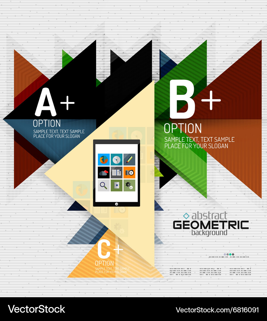 Abstract info banner with options geometric paper Vector Image