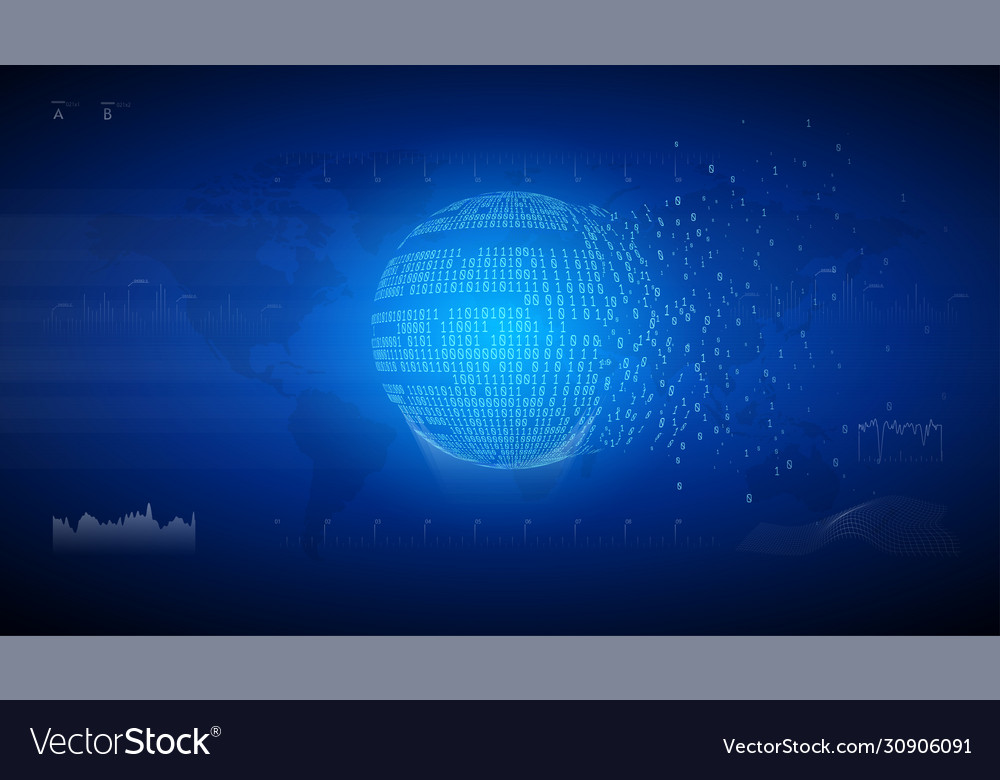 Binary globe sphere connection information data Vector Image