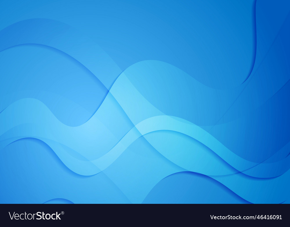 Bright blue abstract wavy design Royalty Free Vector Image