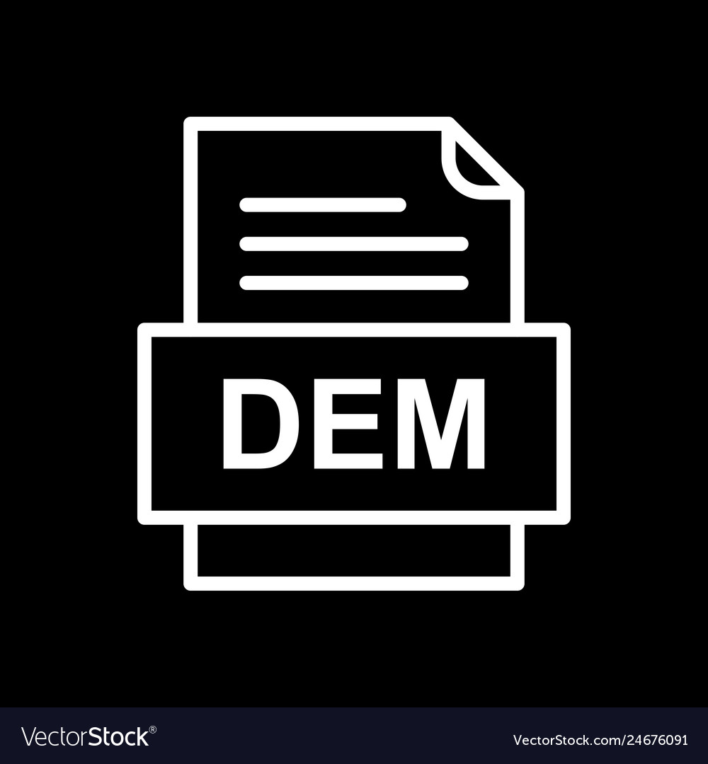 Dem file document icon Royalty Free Vector Image