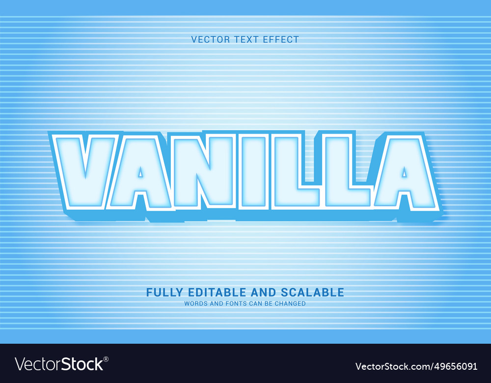 Editable text effect vanilla style Royalty Free Vector Image
