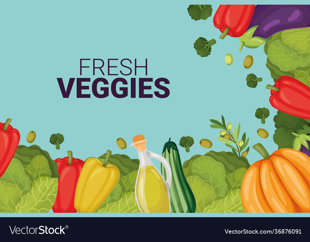Fresh veggies card Royalty Free Vector Image - VectorStock