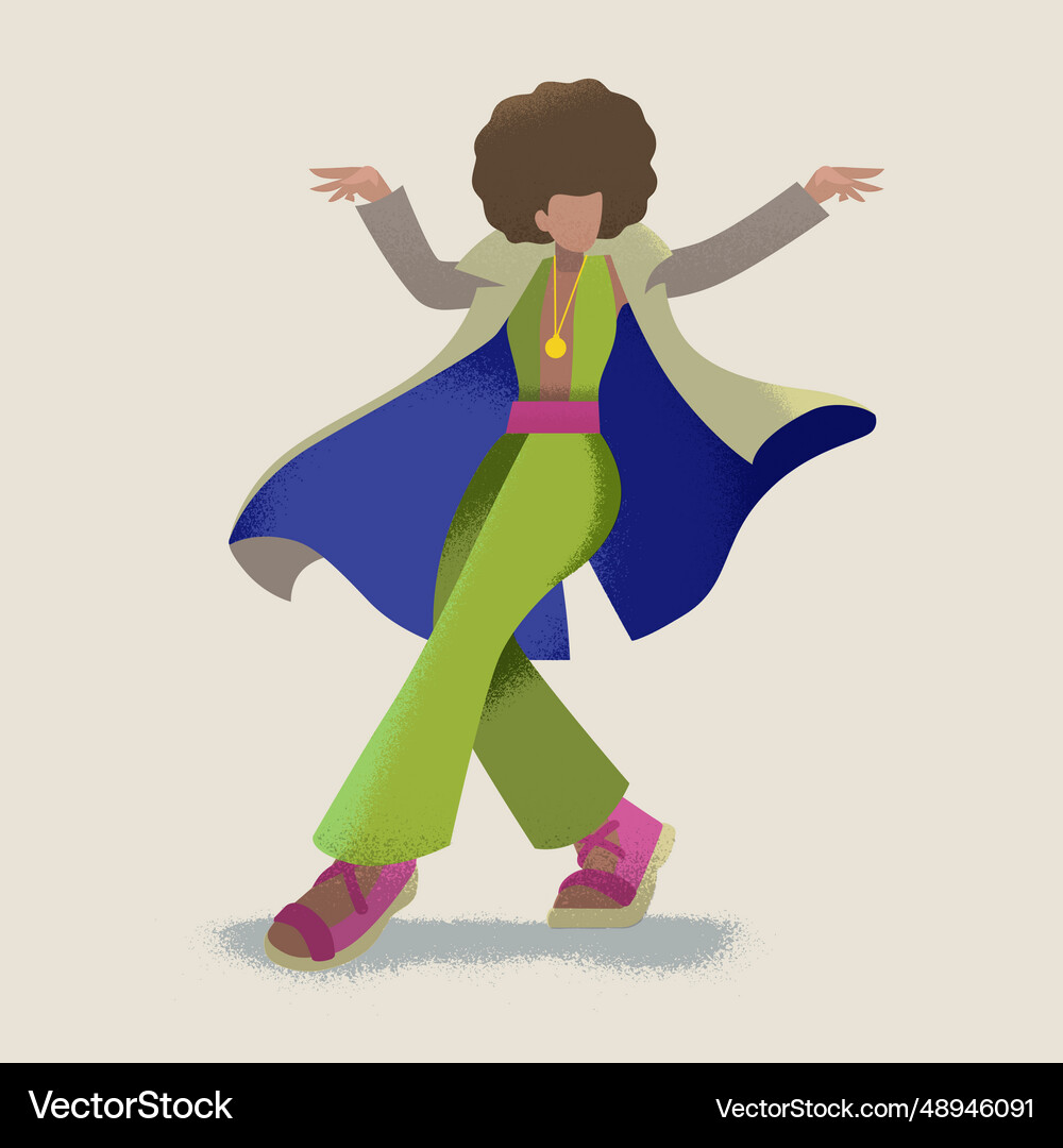 Girl dancing in disco style dancer profession Vector Image