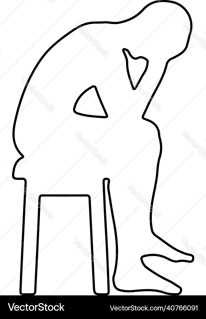 Man despairing on a chair on white Royalty Free Vector Image