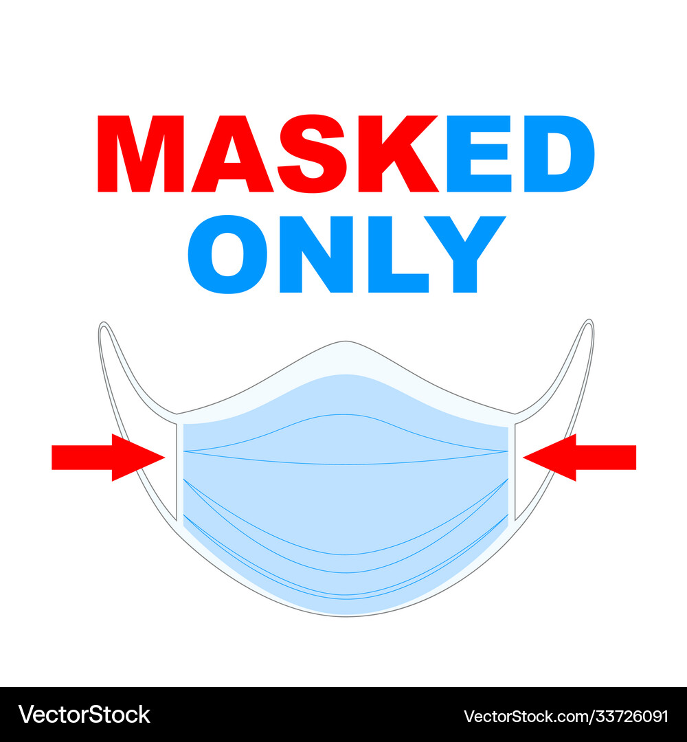 Masked only attention passage in mask Royalty Free Vector