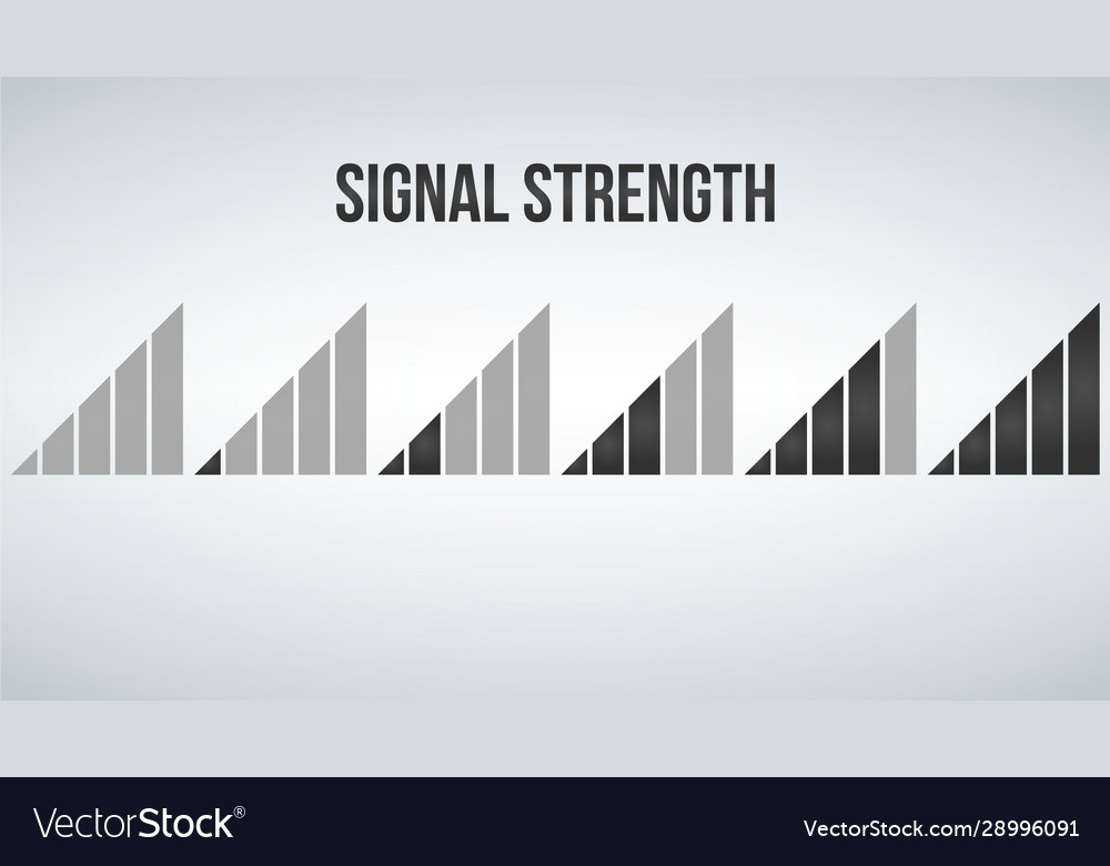 Mobile phone signal strength indicator template Vector Image Mobile phone signal strength indicator template Vector Image