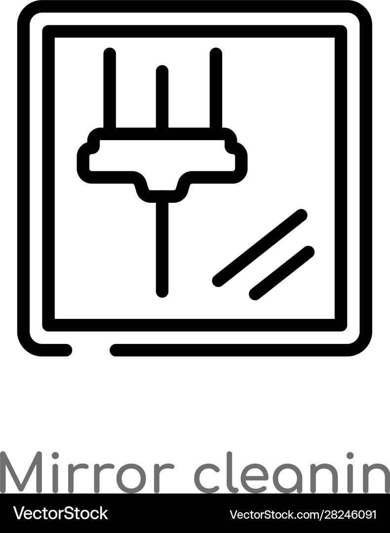 Outline mirror cleanin icon isolated black simple Vector Image