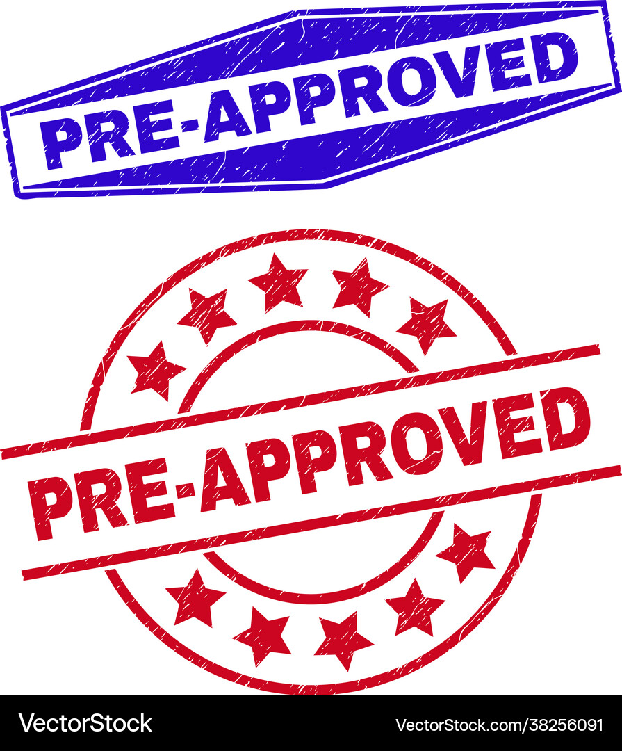 Pre-approved grunged stamps in circle Royalty Free Vector
