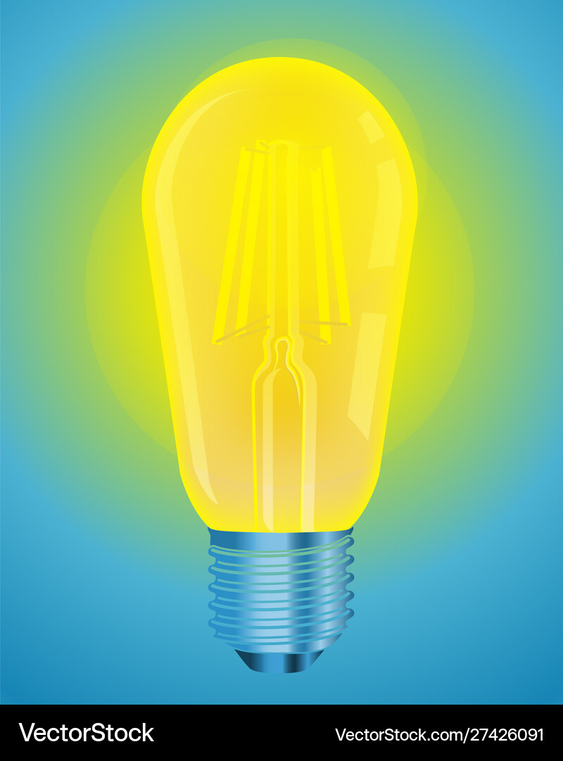 Realistic lamp vintage glowing light bulb bright Vector Image