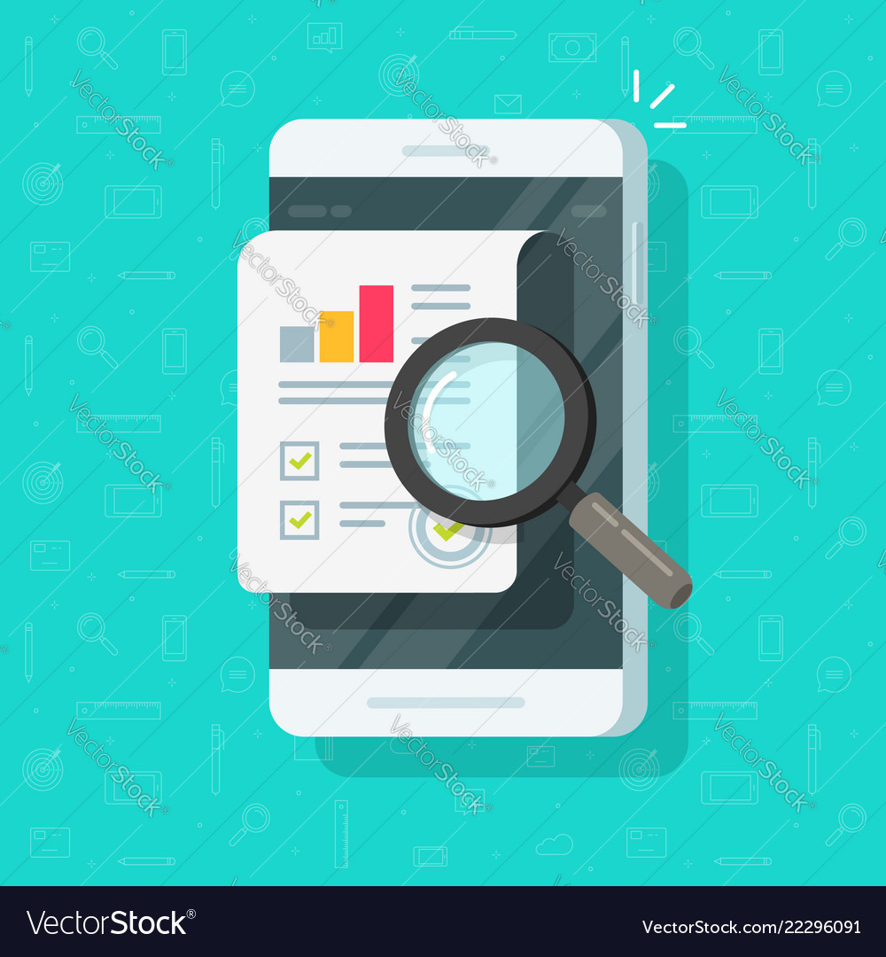 research-report-results-on-mobile-phone-royalty-free-vector