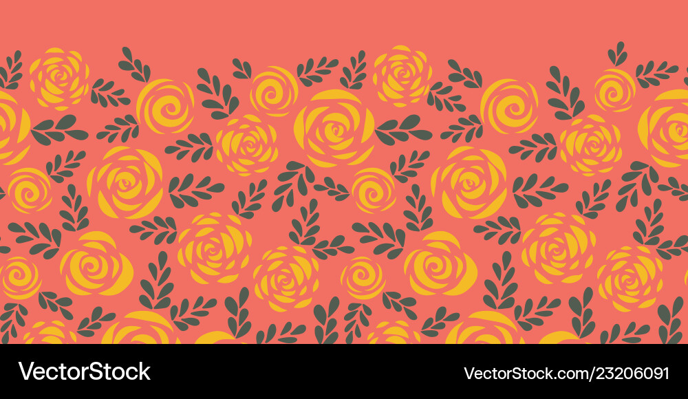 Scandinavian flat roses border tile coral Vector Image