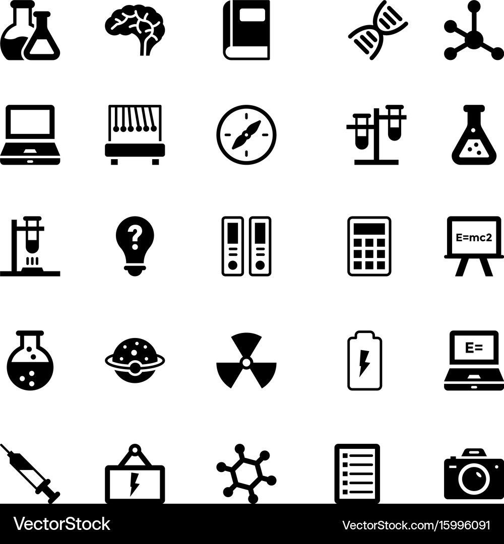 Science and technology glyph icons 10 Royalty Free Vector