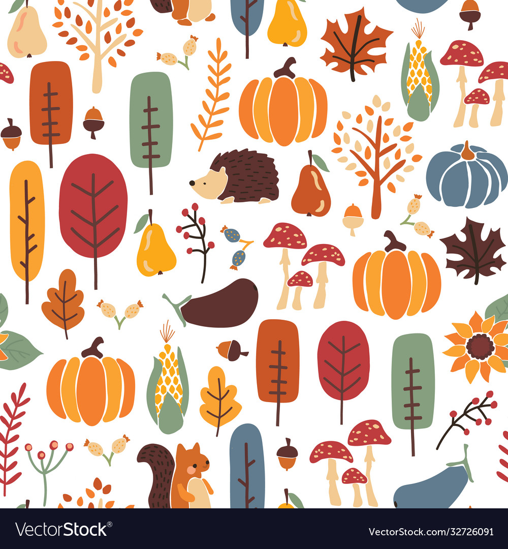 Thanksgiving autumn seamless pattern Royalty Free Vector