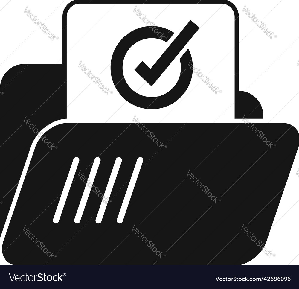 Approved folder icon simple complete work Vector Image