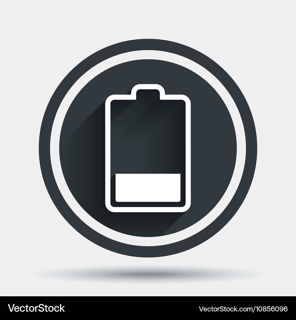 Battery low level sign icon electricity symbol Vector Image