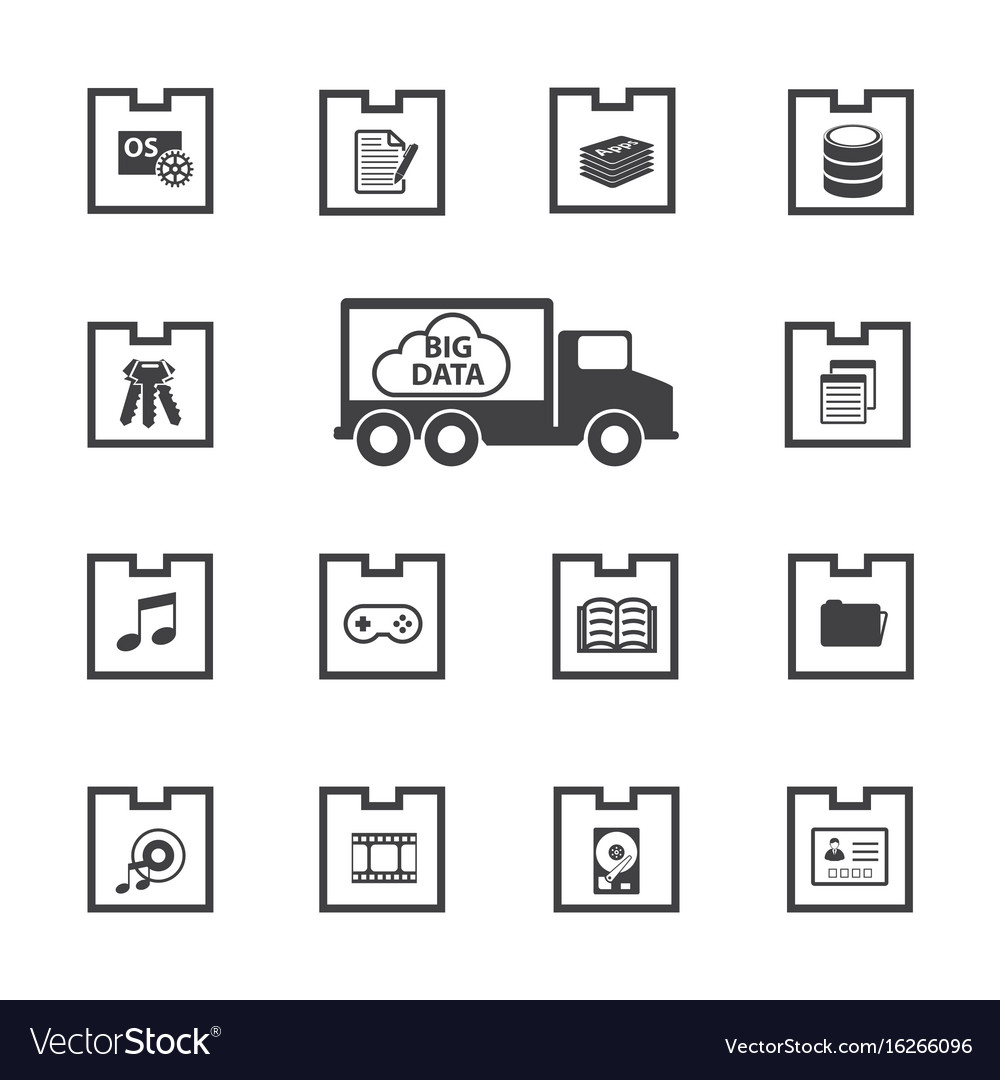 Big data icons set Royalty Free Vector Image - VectorStock Big data icons set Royalty Free Vector Image - VectorStock