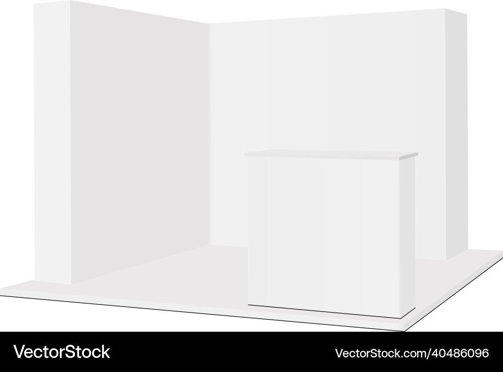 Blank trade show booth mockup with table Vector Image