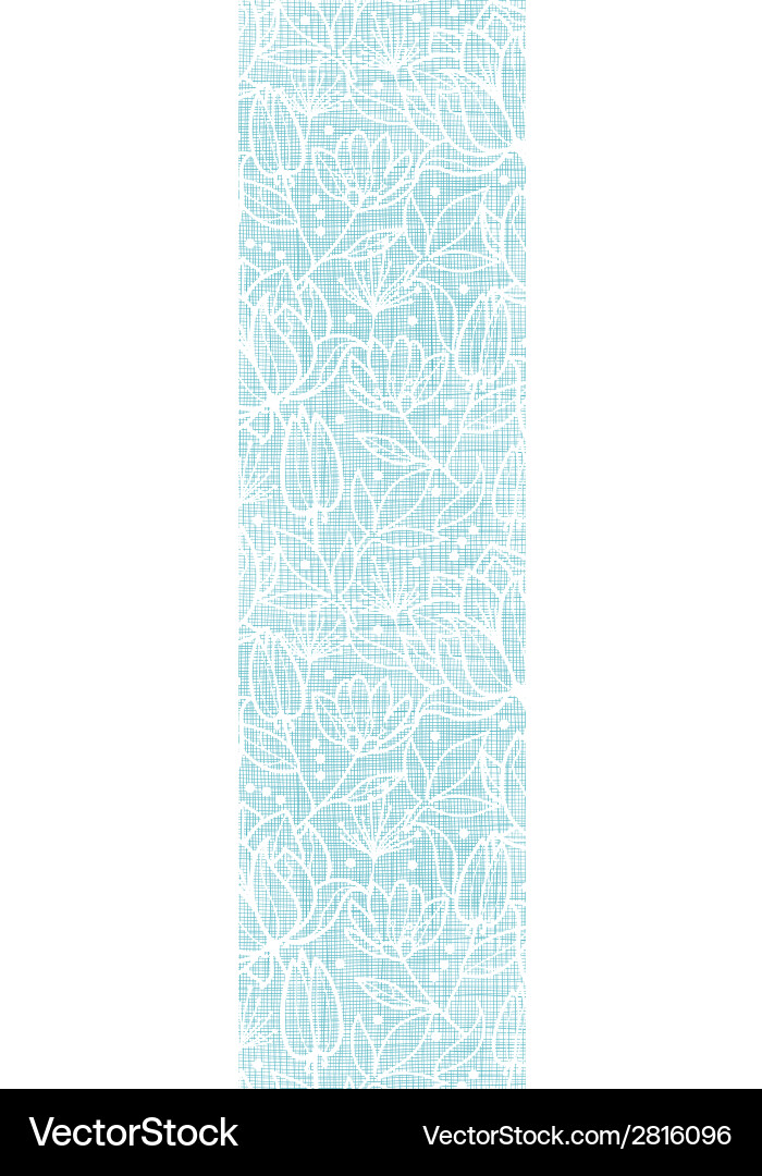 Blue lace flowers textile vertical border seamless