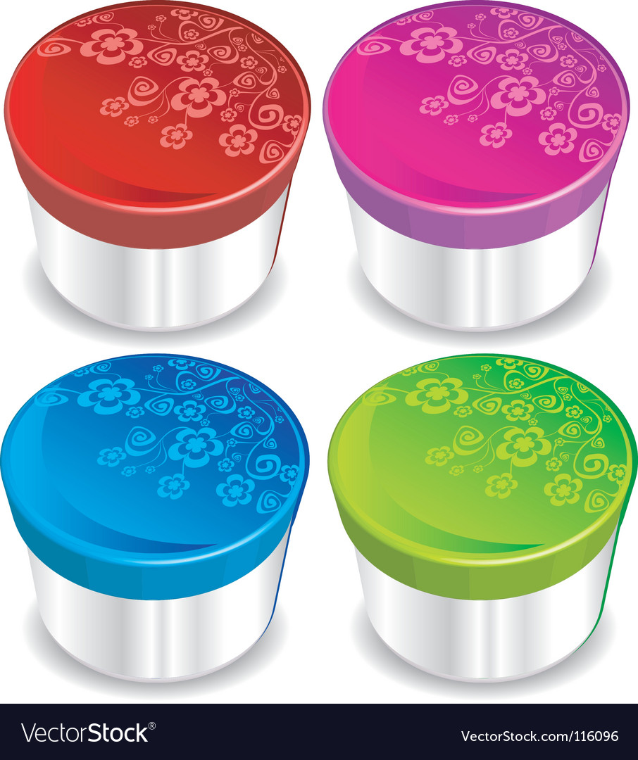 Boxes with floral pattern Royalty Free Vector Image