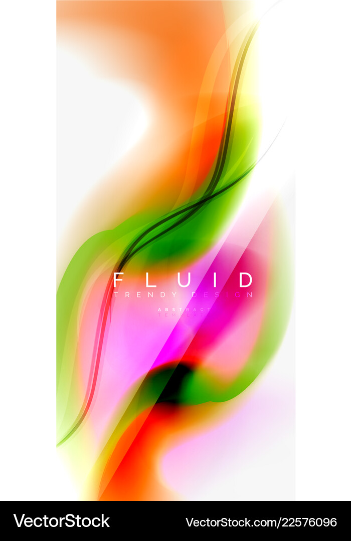 Color flowing wave trendy liquid design template Vector Image