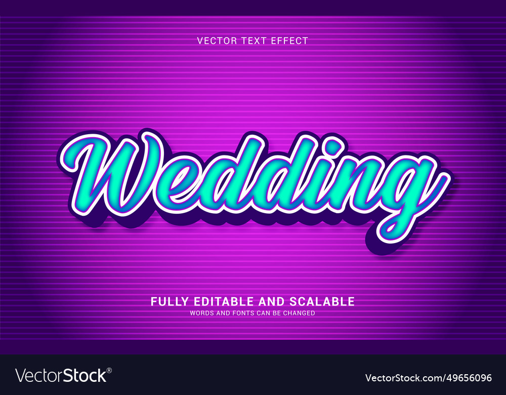 Editable text effect wedding style Royalty Free Vector Image