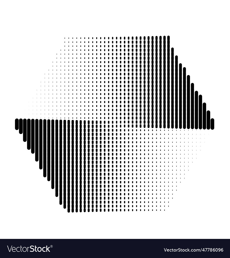 Halftone gradient hexagon Royalty Free Vector Image