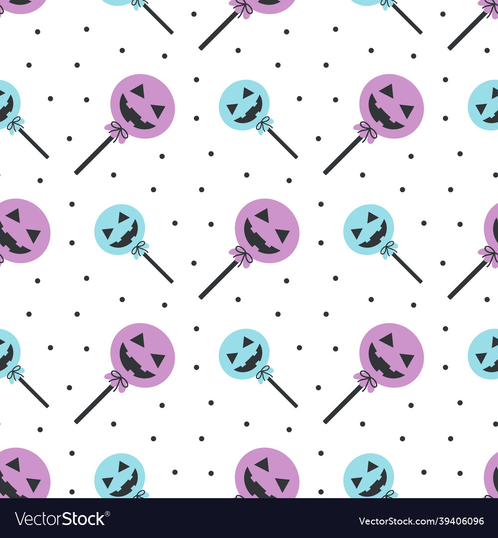 Halloween candy seamless pattern on white Vector Image