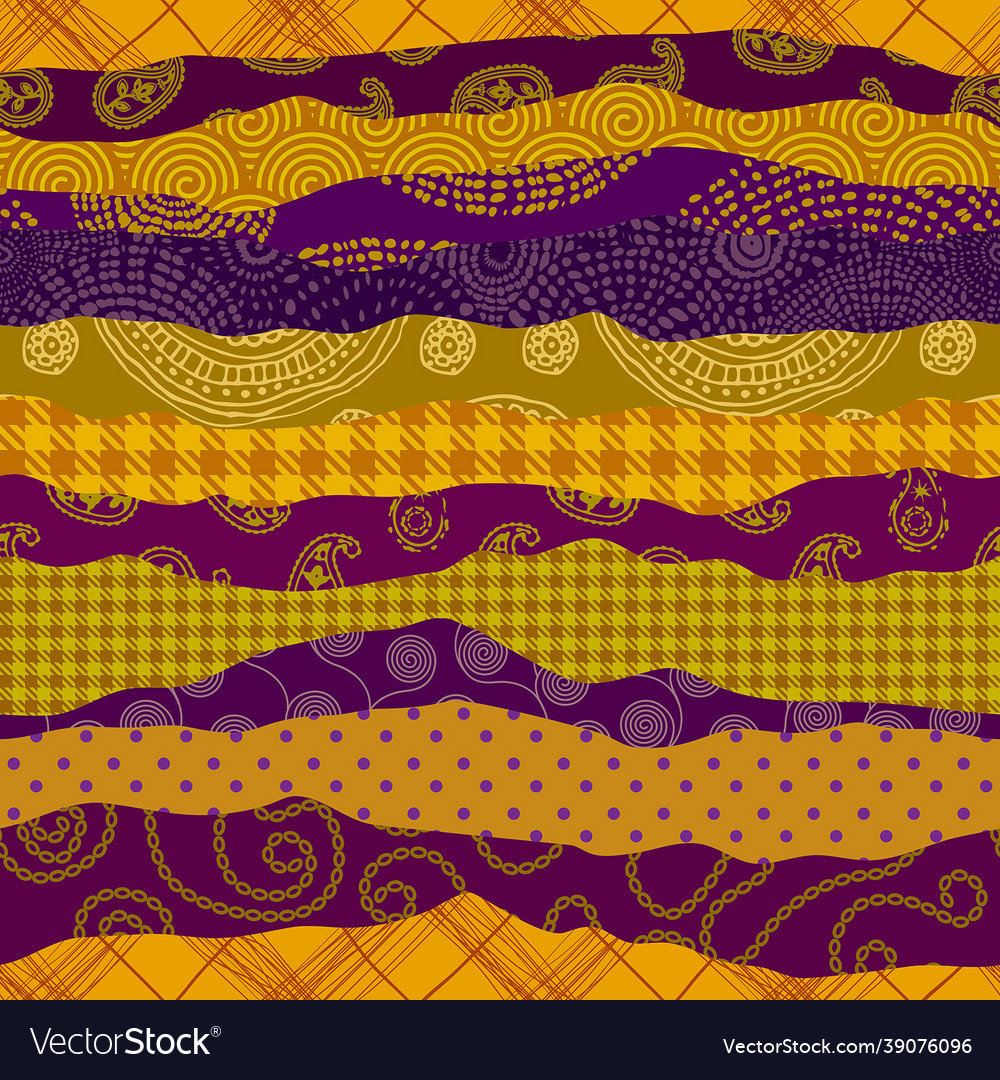 Patchwork textile pattern seamless quilting Vector Image