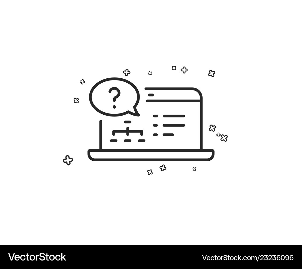 Question mark line icon online quiz test sign Vector Image