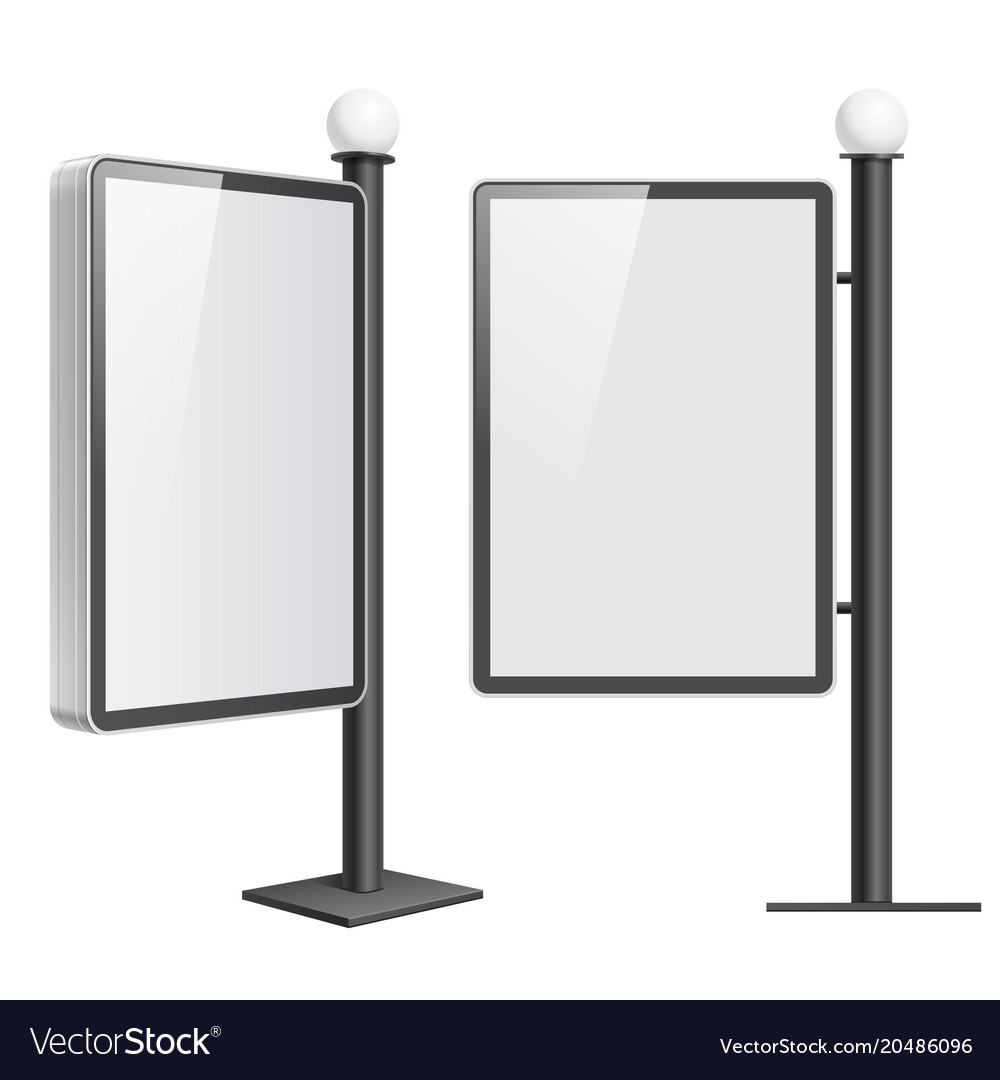 Realistic light box template on white background Vector Image