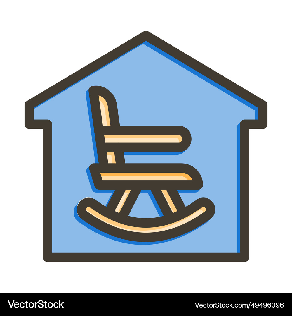 Retirement home thick line filled colors icon Vector Image