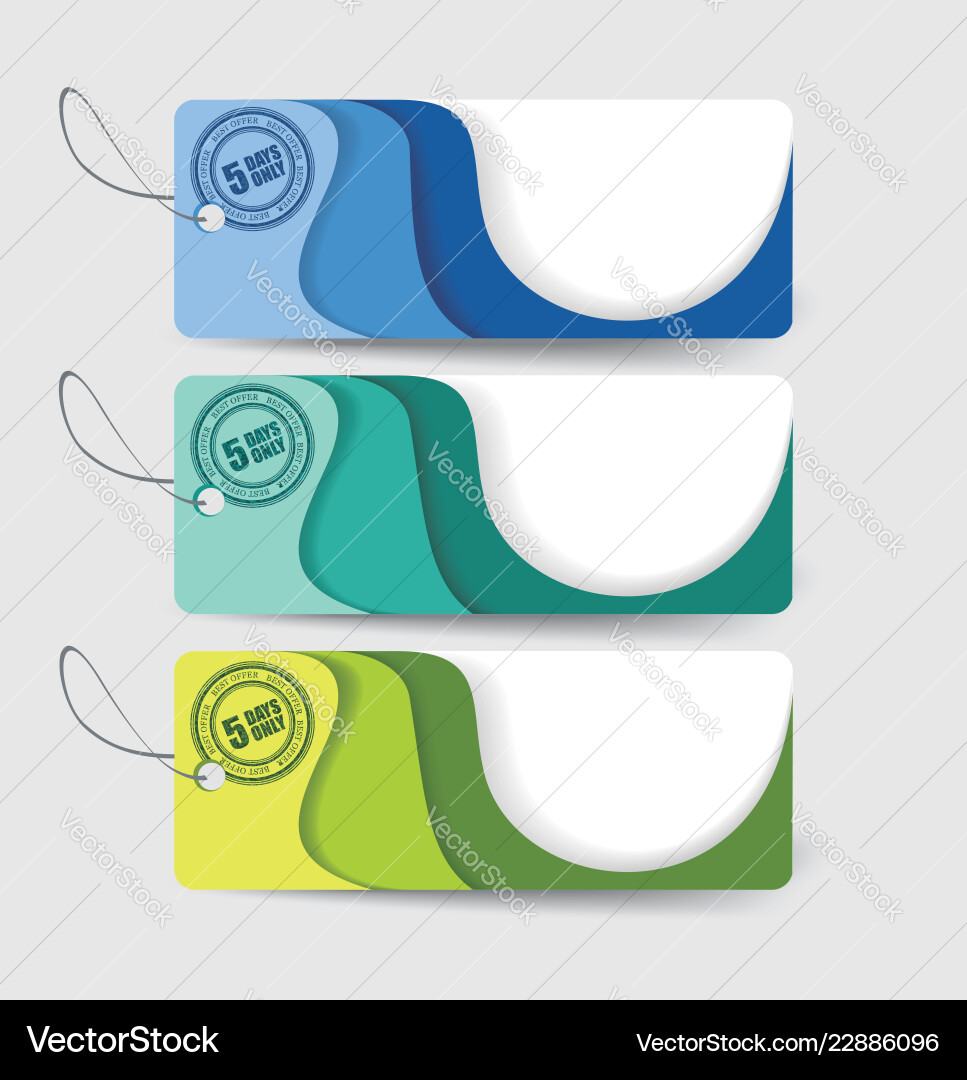 Sale labels paper tags layers design Royalty Free Vector