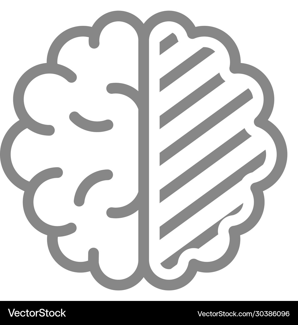 Sore human brain line icon cerebral edema Vector Image