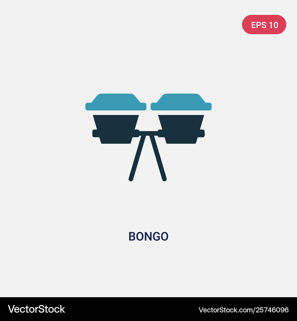Two color bongo icon from music concept isolated Vector Image