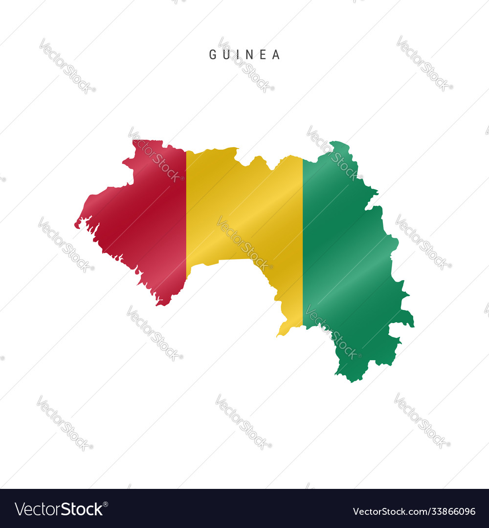 Waving flag map guinea Royalty Free Vector Image