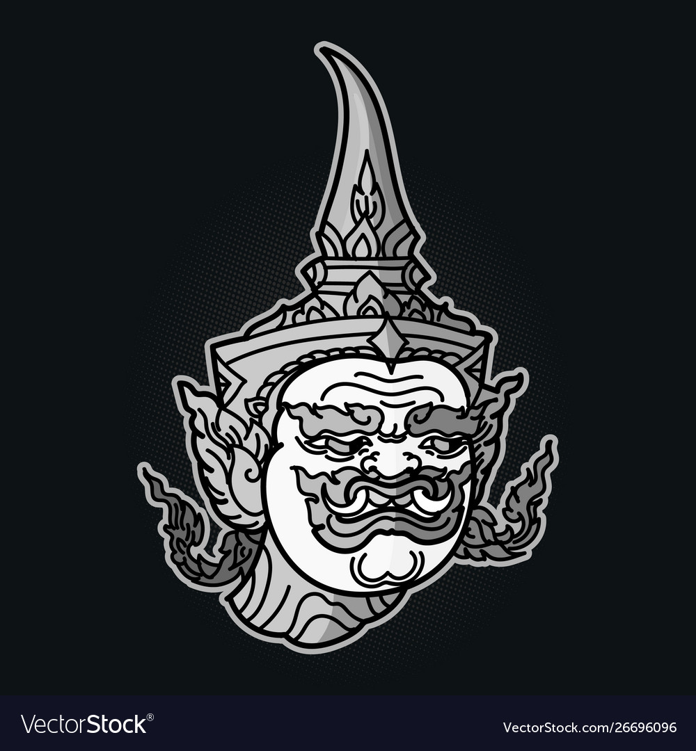 Yak thai pattern Royalty Free Vector Image - VectorStock