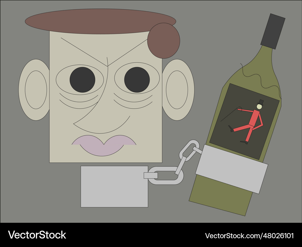 Alcoholism Mental Problem Royalty Free Vector Image