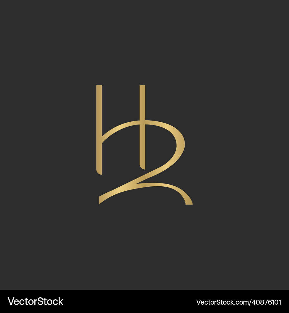 Alphabet initials logo hz zh h and z Royalty Free Vector
