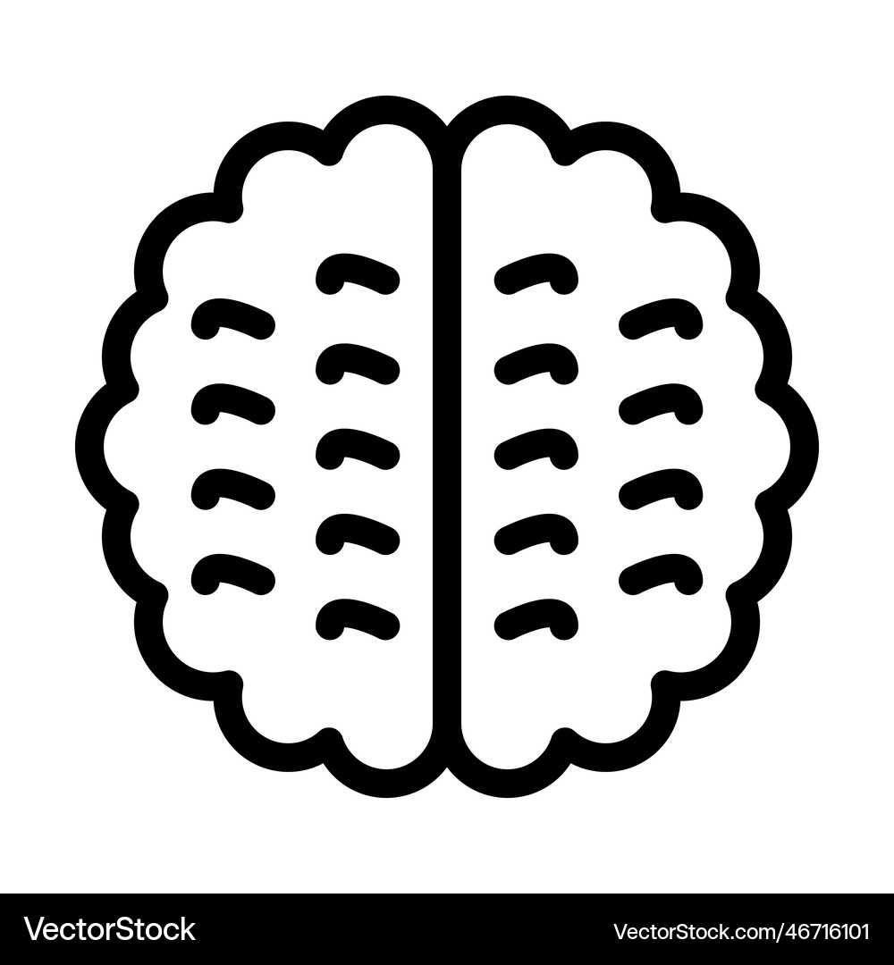 Brain thick line icon for personal and commercial Vector Image