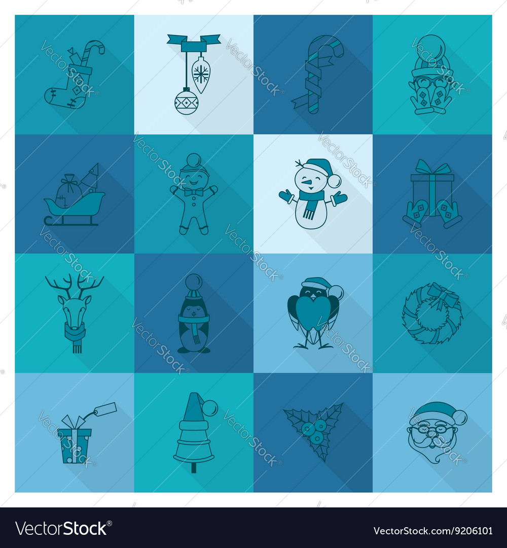 Christmas and winter icons collection Royalty Free Vector