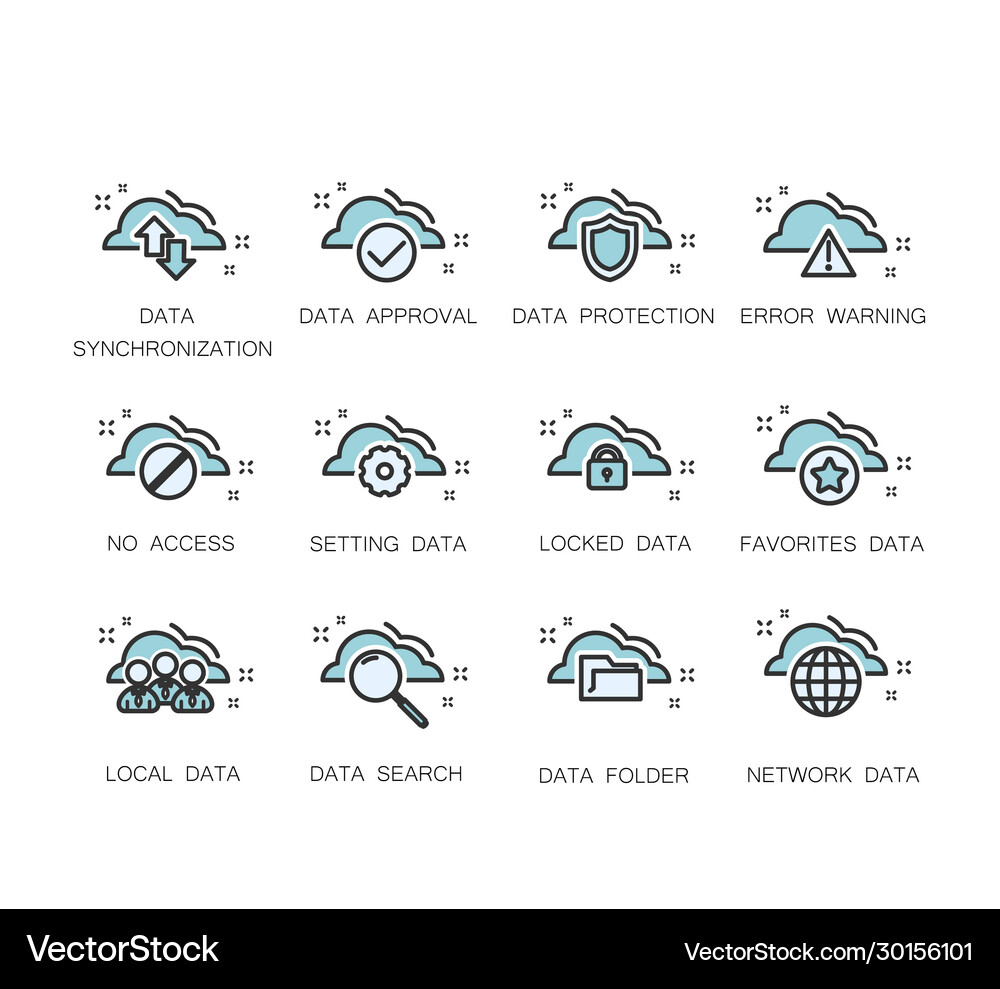 Computer cloud icons Royalty Free Vector Image