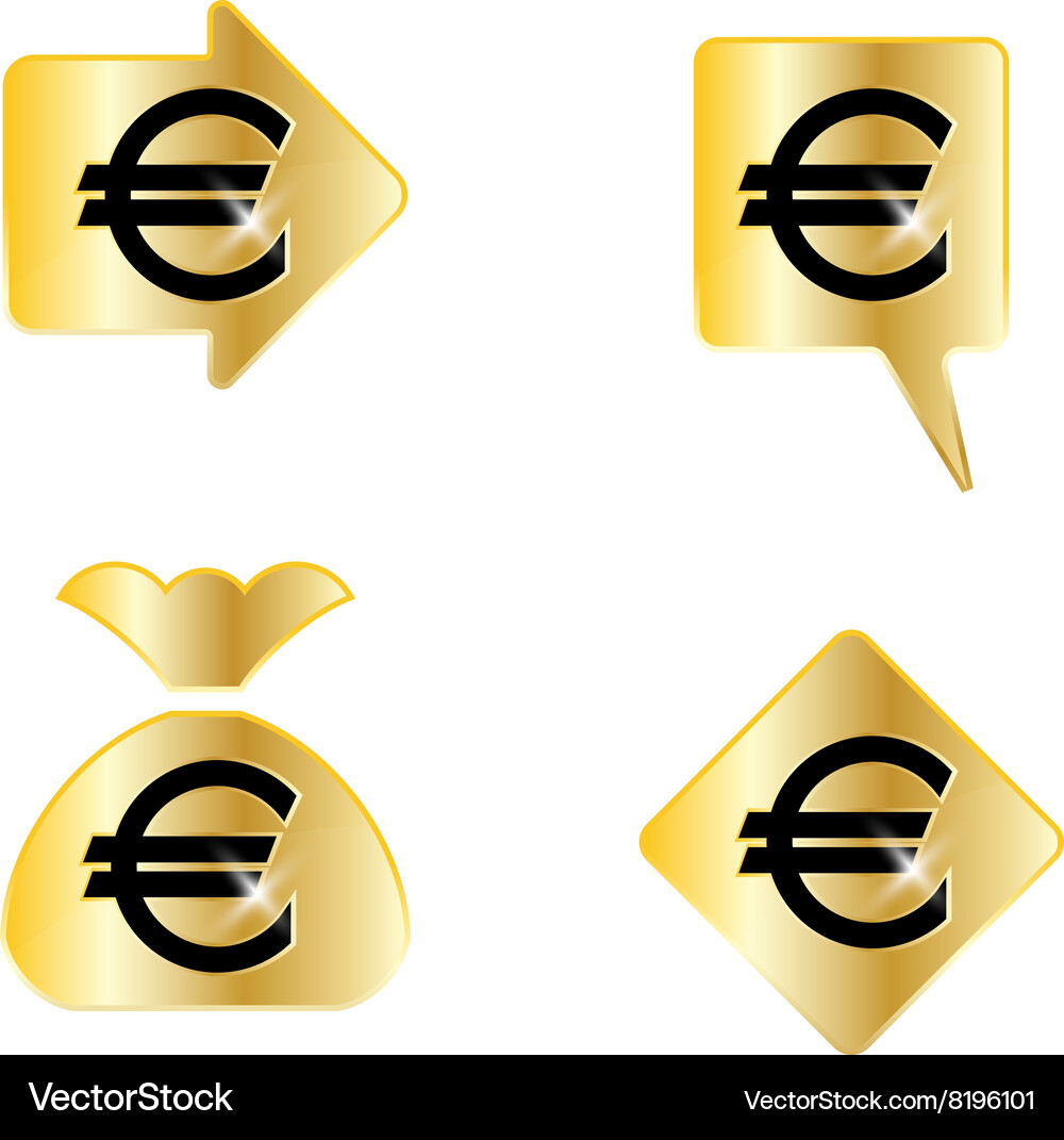 Euro sign a set of four elements Royalty Free Vector Image