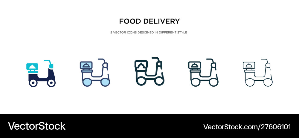 Food delivery icon in different style two Vector Image