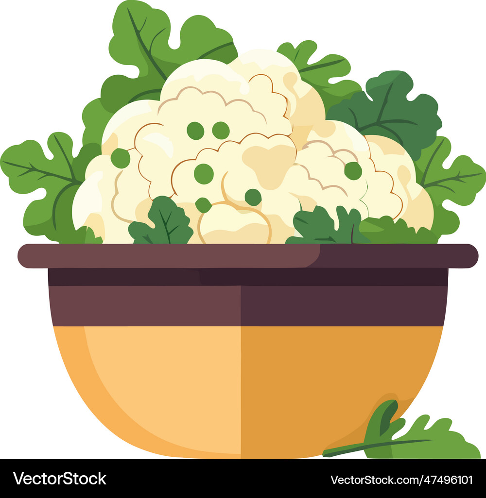 Fresh cauliflower bowl with vegetarian ingredients